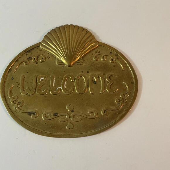Accents | Brass Front Door Welcome Sign Shell Beach Nautical | Poshmark